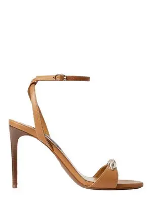Ralph Lauren Leather Heeled Sandals - Gold