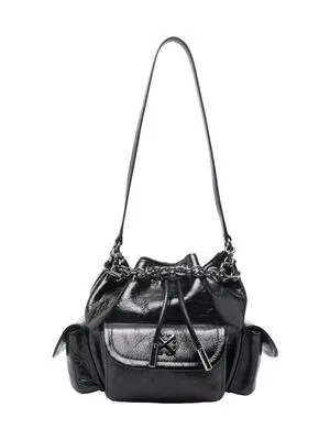 Off-White Drawstring Shoulder Bag - Black