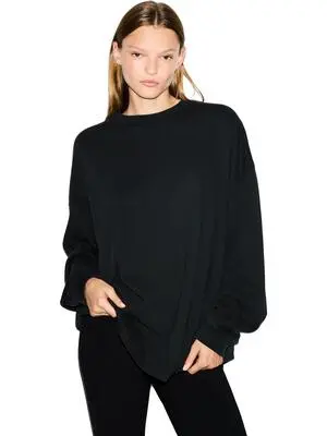 SKIMS Oversized Long Sleeve T-shirt - Onyx