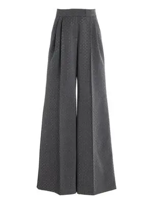 LAQUAN SMITH Crystal-embellished Wide-leg Trousers - Grey