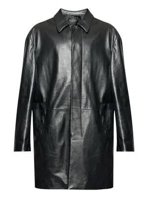 Balenciaga Leather Coat - Black