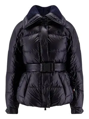 Moncler Bataillouse Down Jacket With Belt - Blue