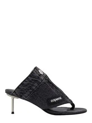 Coperni Denim Sandals With Metal Heel - Grey