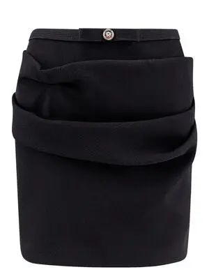 Versace Responsible Wool Mini Skirt With Medusa Detail - Black