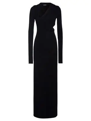 Versace Viscose Dress With Cutout Details - Black