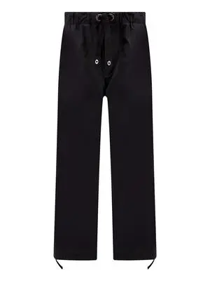 Versace Cotton Trousers With Embroidered Logo - Black