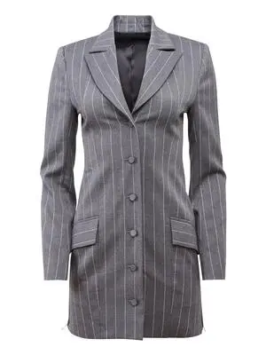 Fleur Du Mal Maxwell Blazer Dress - Dark Grey Pinstripe