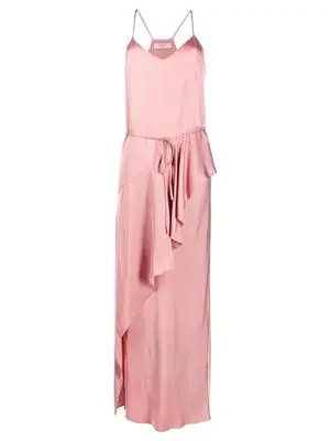 TWINSET Satin-finish Long Dress - Pink