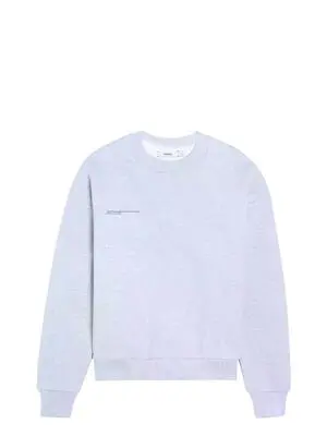 PANGAIA 365 Cotton Crewneck Sweatshirt With Ribbed Detailing - Grey
