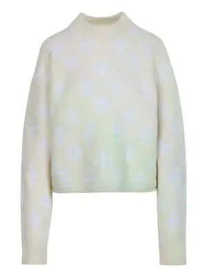Aztech Mountain Snowflake Pattern Sweater Neutrals