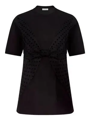 Nina Ricci Bow-detail Cotton T-shirt - Black