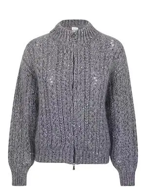 Eleventy Sequin Embellished Cardigan - Grey