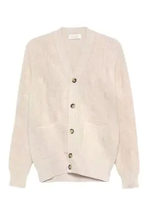 FILIPPO DE LAURENTIIS Button Pocket Wool Cardigan - Neutrals
