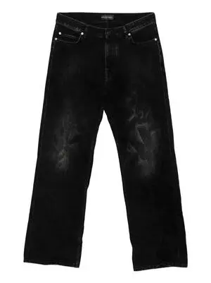 Balenciaga Distressed Faded Jeans - Black