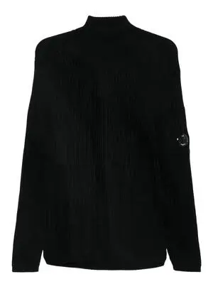 C.P. COMPANY Roll-neck Ribbed Knitwear - Black