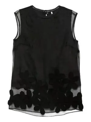 Liviana Conti Floral Detail Top - Black