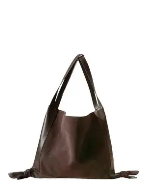 Hereu Cador Suede Knot Shoulder Bag - Brown
