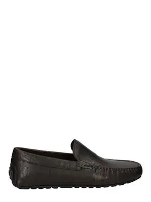BOSS Printed-leather Loafers - Brown