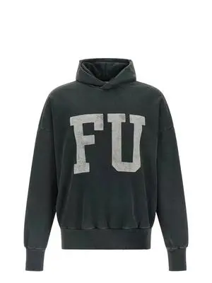 Fear Of God Print Long-sleeved Hoodie - Black