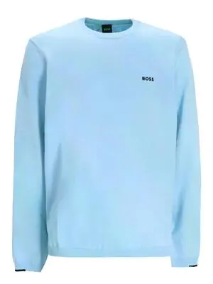 BOSS Logo-embroidered Cotton Sweater - Blue