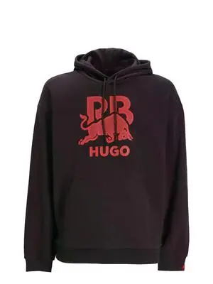 Hugo Graphic Print Hoodie - Brown