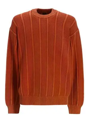 BOSS Ribbed Cotton Sweater - Orange