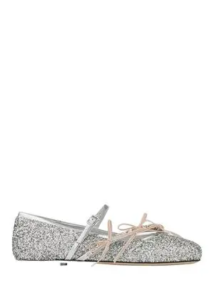 JIMMY CHOO Square-toe Ballerina Flats - Silver