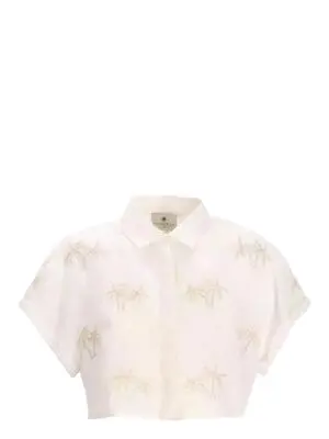 BENARAS BY CITRUS Palm-Tree Linen Shirt