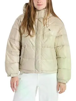 Calvin Klein Shine Puffer Jacket - Neutrals