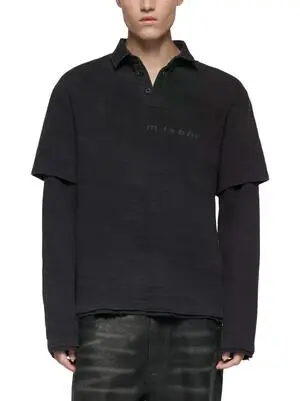 MISBHV Graphic Layered Long-sleeved Polo Shirt - Black