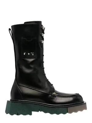 Off-White Sponge Combat Boots - Black