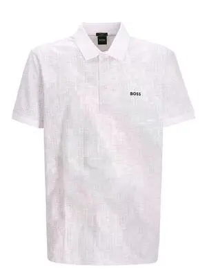BOSS Geometric-pattern Polo Shirt - White
