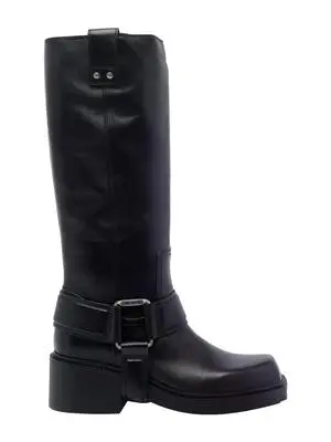 VIC MATIE 55mm Pampas Leather Boots - Black
