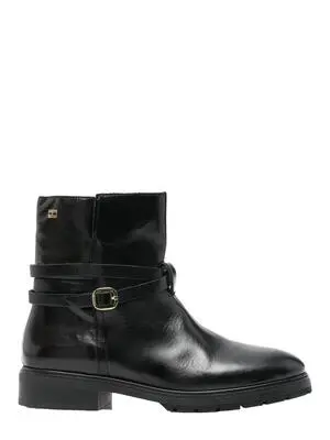 Tommy Hilfiger Buckle-detail Ankle Boots - Black