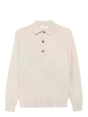 FILIPPO DE LAURENTIIS Buttoned Collared Polo Shirt - Neutrals