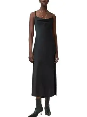 ALLSAINTS Hadley Side-slit Midi Dress - Black