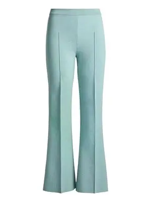 HIGH SPORT Pin-tuck Flared Trousers - Green