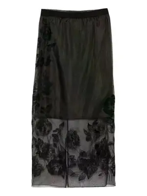 Liviana Conti Floral-motif Skirt - Brown