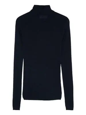 Majestic International Wool And Silk Blend High-neck Sweater - Blue