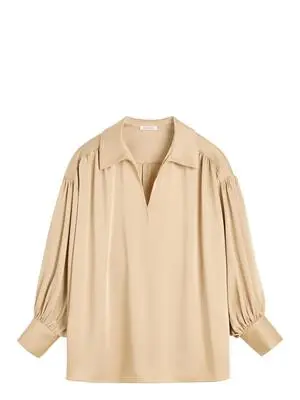 BY MALENE BIRGER Leonora Satin Blouse - Old Beige