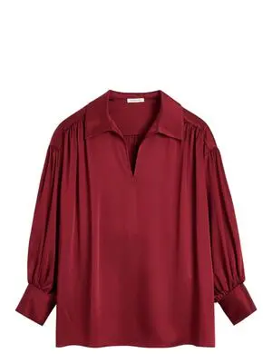 BY MALENE BIRGER Leonora Satin Blouse - Cabernet