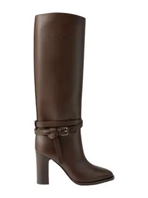 Ralph Lauren Leather Knee-High Boots Brown