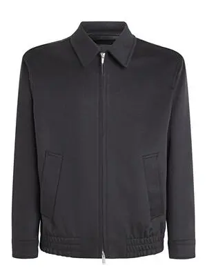 LARDINI Cashmere-wool Bomber Jacket - Navy