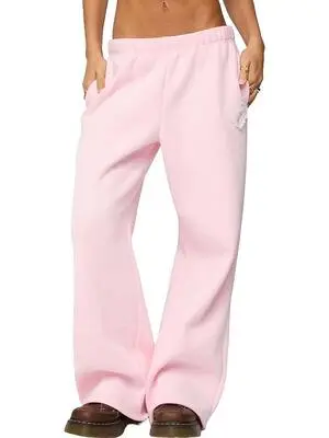 EDIKTED Love Wide-leg Sweatpants - Light-pink
