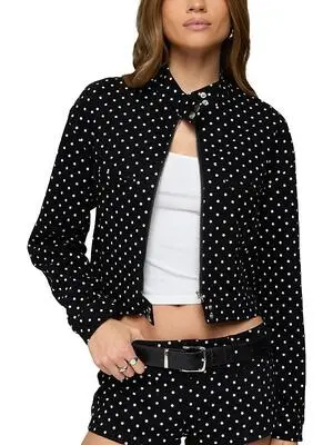 EDIKTED Tabitha Polka Dot Jacket - Black