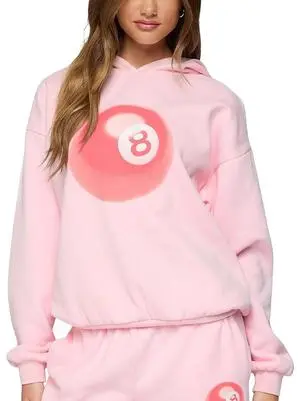 EDIKTED Lucky 8 Oversized Hoodie - Light-pink