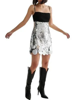 Nasty Gal Sleeveless Sequin Mini Dress - Silver