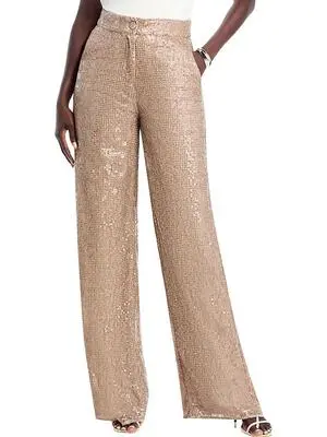 TOCCIN Suri Sequin Wide Leg Pants - Mocha