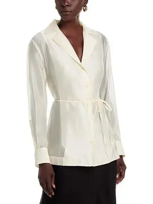 RUE SOPHIE Notch Lapel Drawstring Top