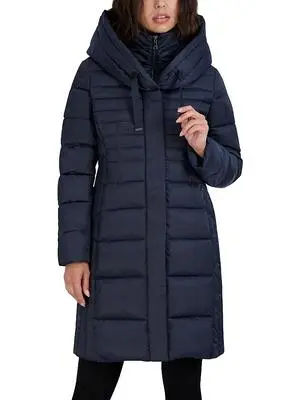 Tahari Casey Hooded Puffer Coat - Galaxy
